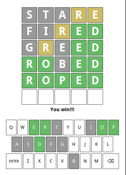 Formatting English Wordle
